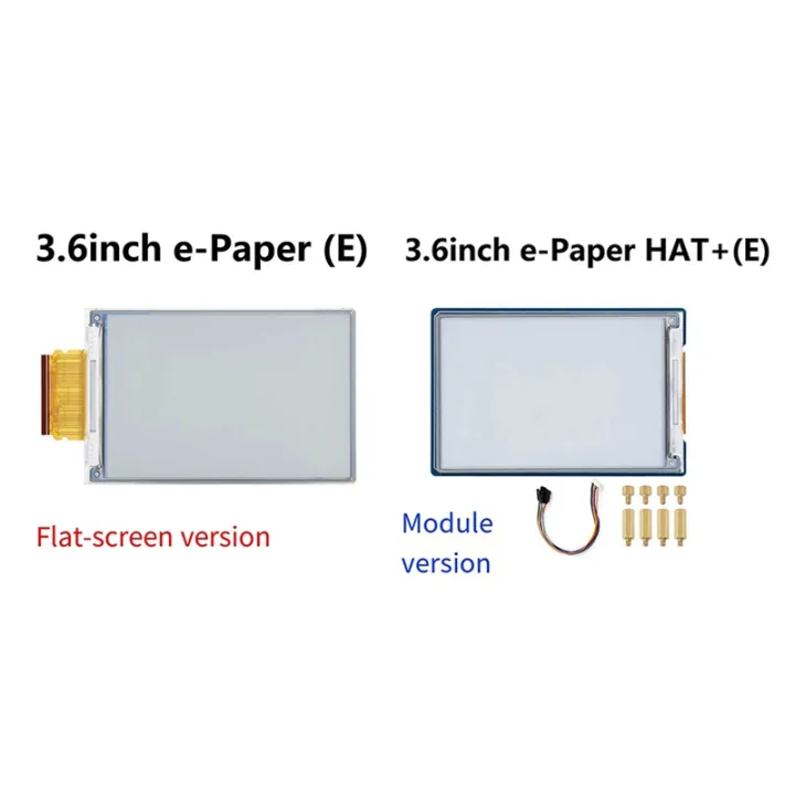 E0【Latest model】For 3.6"E-Paper HAT+ Full Color 600x400 Display Module ...
