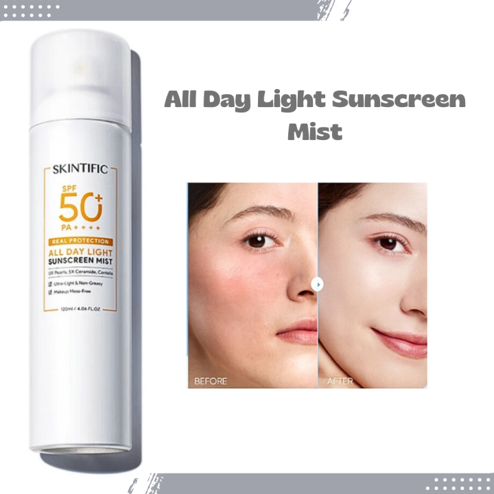 Skintific All Day Light Sunscreen Mist SPF 50+ PA++++/Tabir Surya | Lazada Indonesia