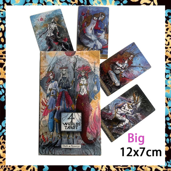 4 World Tarot 4โลก ไพ่ทาโรต์ | มีคู่มือกระดาษ | ขนาดใหญ่มาตรฐาน12x7ซม. ...