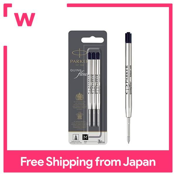 parker quinkflow ballpoint pen ink refill medium point black 3 pens | Lazada PH