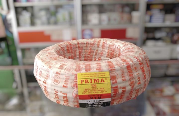 KABEL LISTRIK FULL TEMBAGA 2x1.5 1ROOL 50METER KABEL PRIMA ETERNA GOAL ...