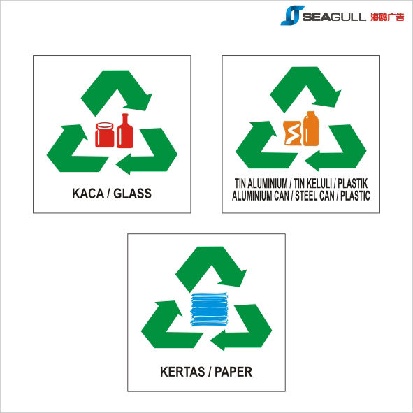 Recycle Sticker / Paper / Aluminium / Glass / Pelekat Kitar Semula ...