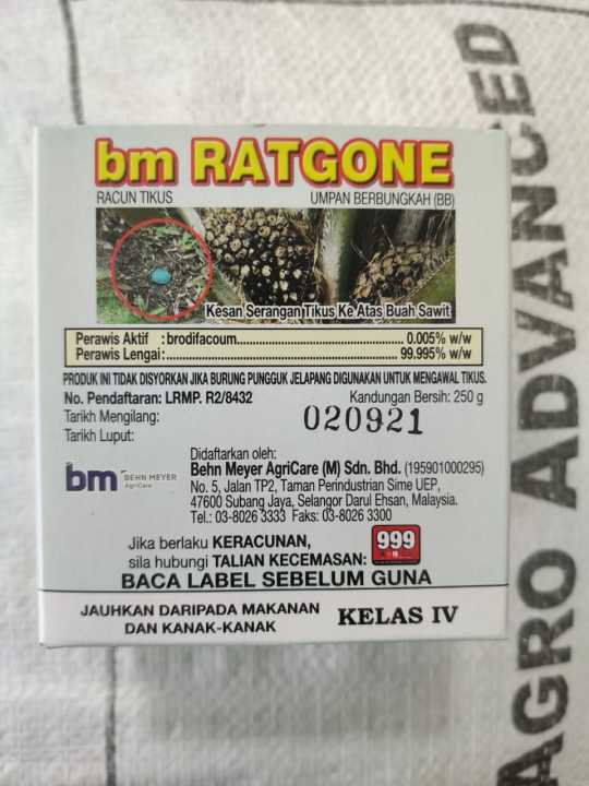 BM Ratgone 250g / racun serangga / tikus / brodifacoum | Lazada