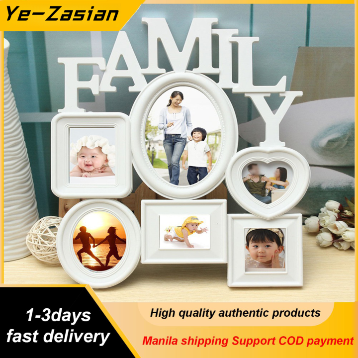 Family Photo Frames Wall Hanging Combination 6 Pictures Holder Display ...