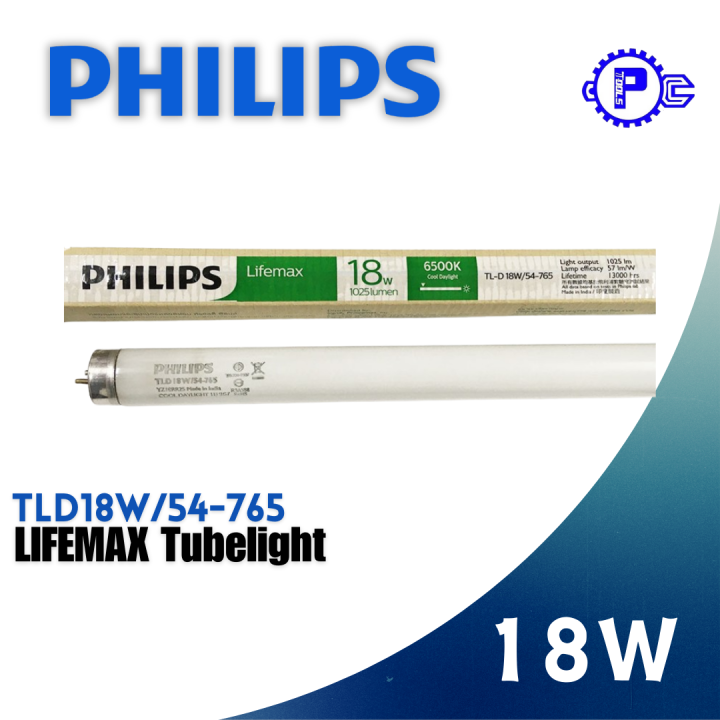 Philips Lifemax 18W & 36W TL-D 18W/54-765 TL-D 36W/54-765 6500K Cool ...