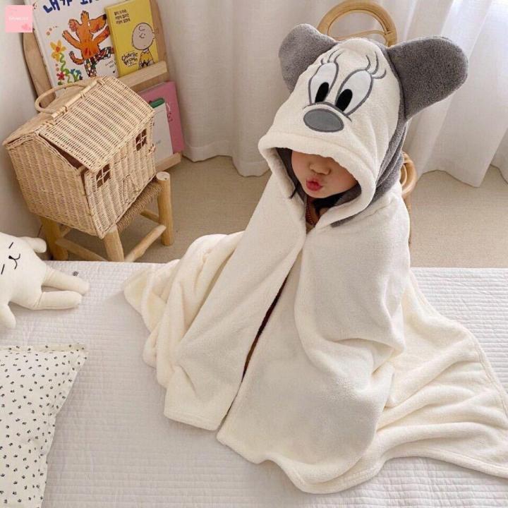 GLOWLITE รูปสัตว์ ผ้าขนหนูอาบน้ำมีฮู้ด น่ารัก นุ่มนวล ชุดนอนเด็ก เสื้อ ...