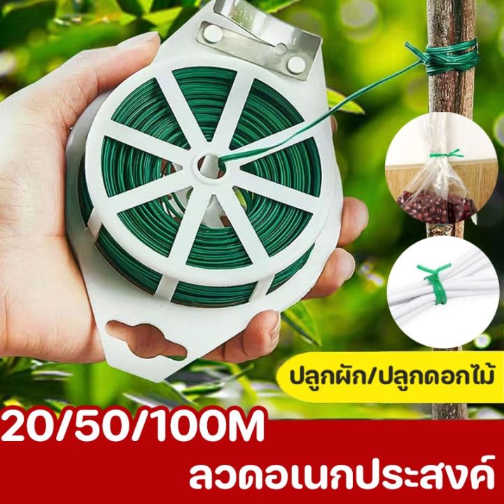 【Dargly】COD ลวดรัดต้นไม้ 20/50/100M ลวดอเนกประสงค์ ลวดดัดกิ่ง ระบบการรวมกลุ่มของพืช | Lazada.co.th