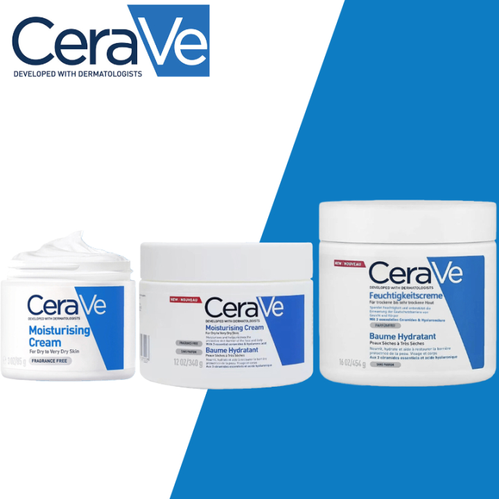CeraVe Moisturizing Cream Facial Body Moisturizer Baume Hydratant 24 ...