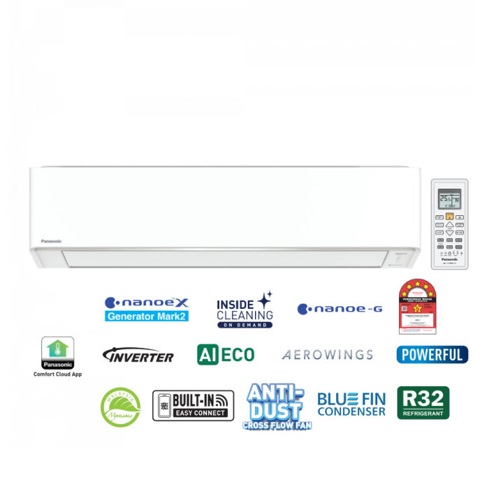 PANASONIC 3.0HP X-DELUXE INVERTER (KU) R32 AIR CONDITIONER WITH BUILT ...