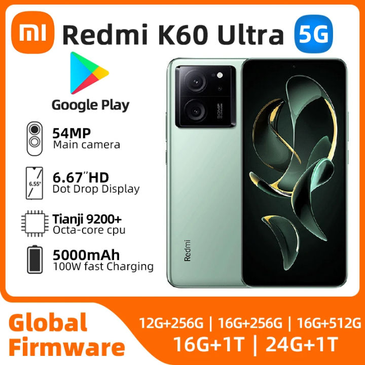 Xiaomi Redmi K60 Ultra 5G อัลตร้าสมาร์ทโฟน5G Dimensity 9200 + 6.67นิ้วแบตเตอรี่5000MAh 120W ...