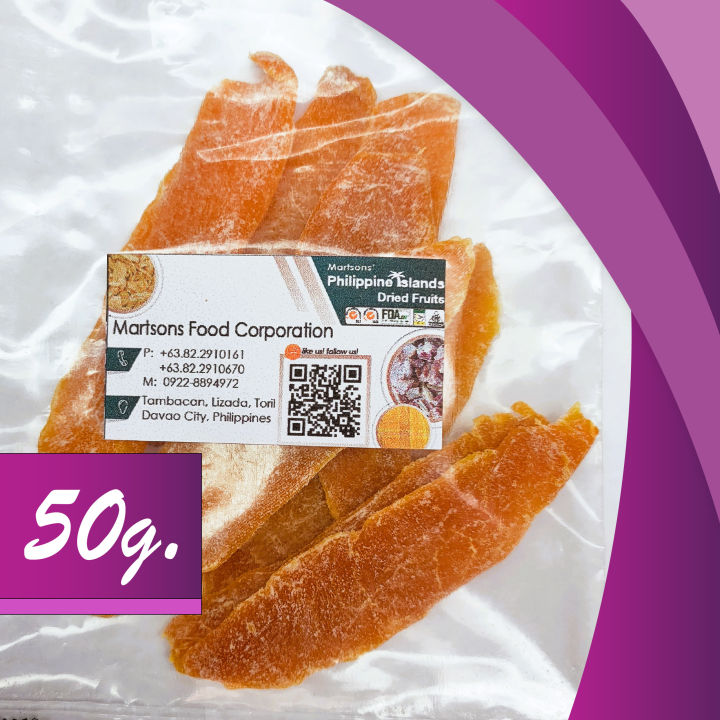 50g Dried Mango Slices (Packed in transparent plastic bag) | 100% PURE ...