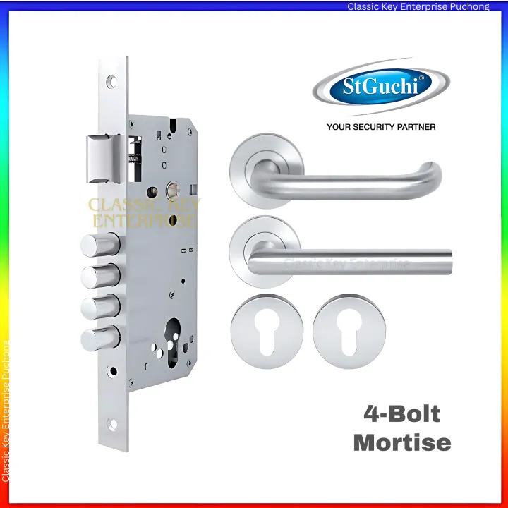 St Guchi 4 Bolt Mortise Lever Handle Door Lock Entrance SGLHR-2104 ...