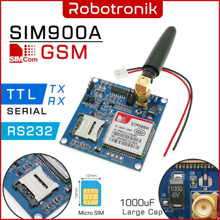 Sim900a V3 9 Gsm Module 5v At Command 100 Working Sim 900a Sim900 Ttl And Rs232 Interface Lazada