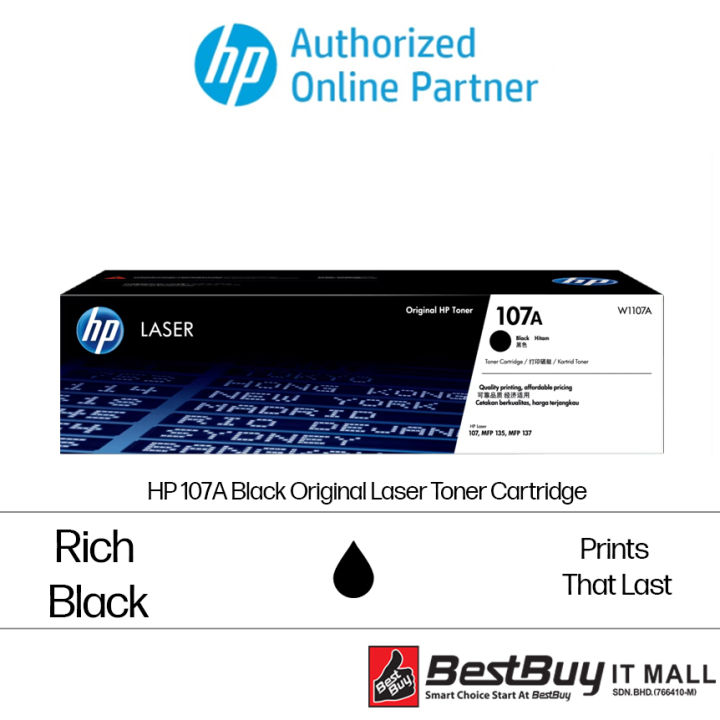 HP 107A W1107A Black Original Laser Toner Cartridge | Lazada