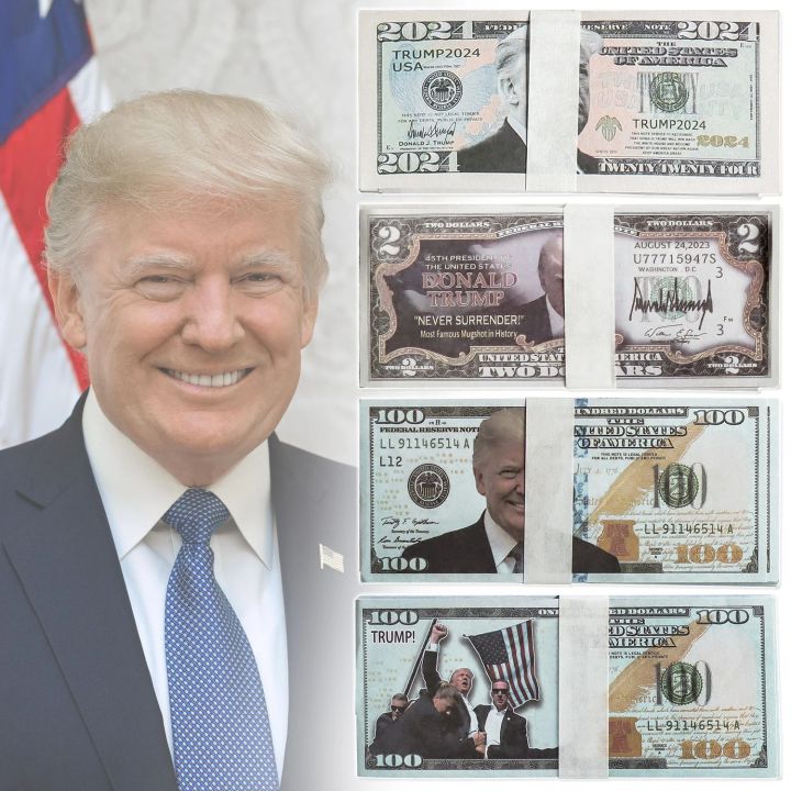 100pcs/set 2024 Trump 100 Dollar Bills Trump MAGA Prank Money Dollars ...