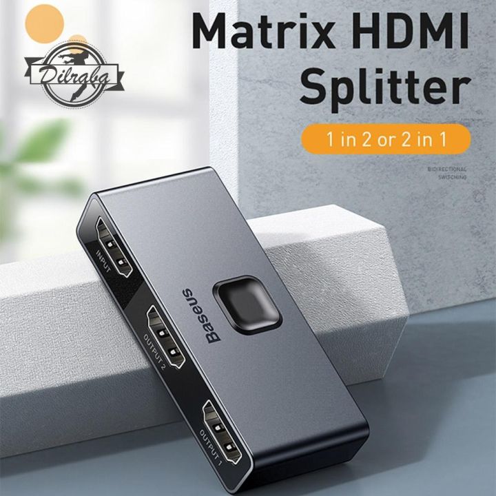 DR Baseus Matrix Bi-Directional 4K HDMI Switch 2x1 1x2 HDMI Switcher ...