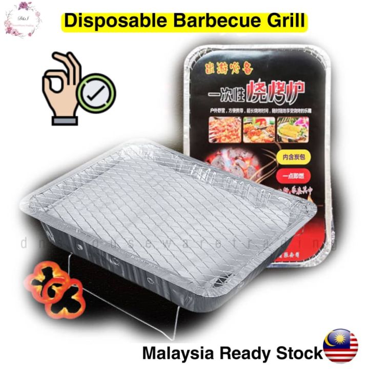 🇲🇾 Disposable Barbecue BBQ Charcoal Grill Home Camping Instant Eco ...