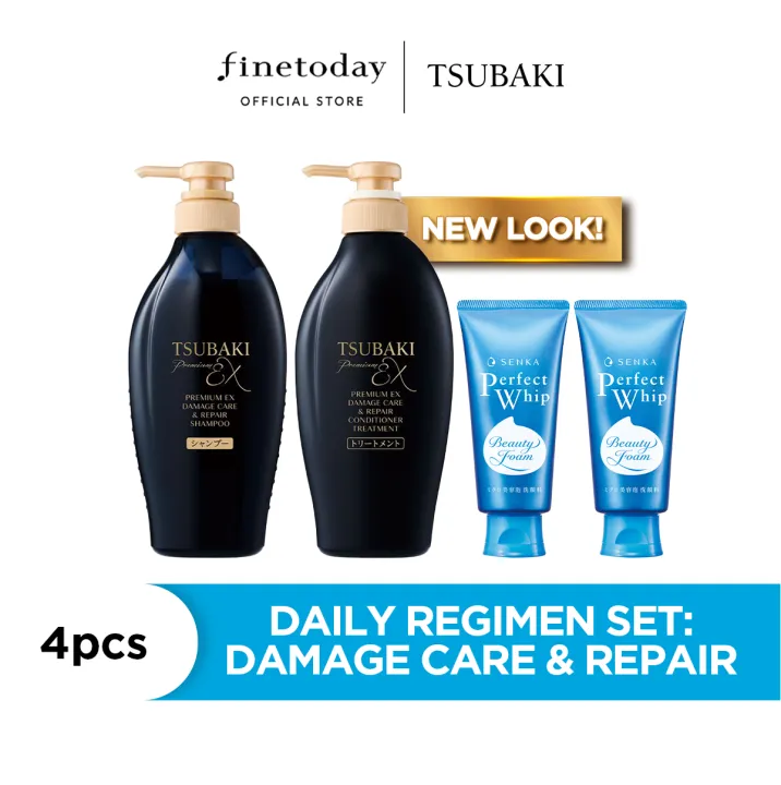 Daily Regimen Set - Premium Ex Damage Care & Repair Shampoo & Conditioner 450ML + Perfect Whip ...