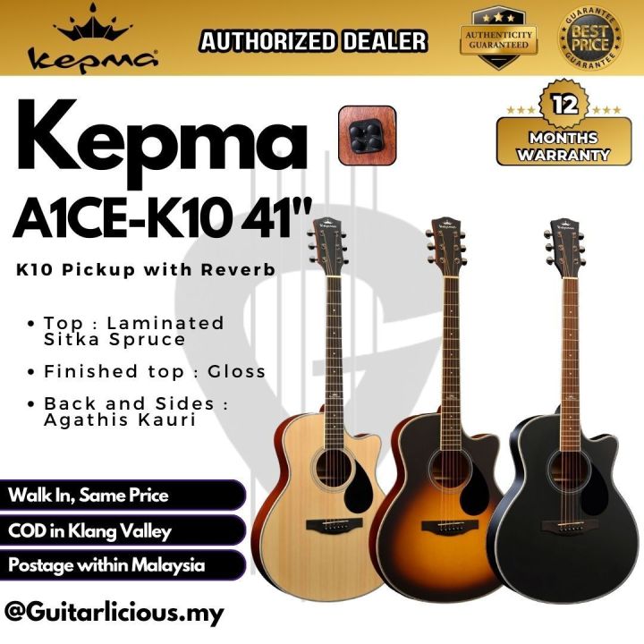 Kepma A1CE 41 inch Grand Auditorium Acoustic Guitar with AcoustiFex® K ...