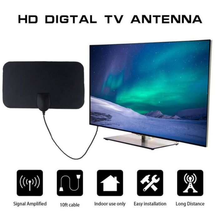 Anthena antena TV Digital analog DVB-T2 4K High Gain 25dB | Lazada ...
