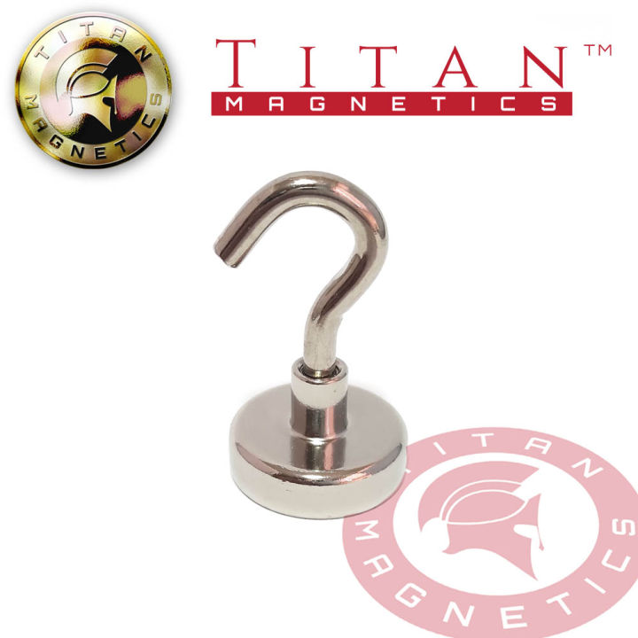 Super Strong Magnetic Hook, Hook Magnet Diameter 25mm, 8kg load upside ...