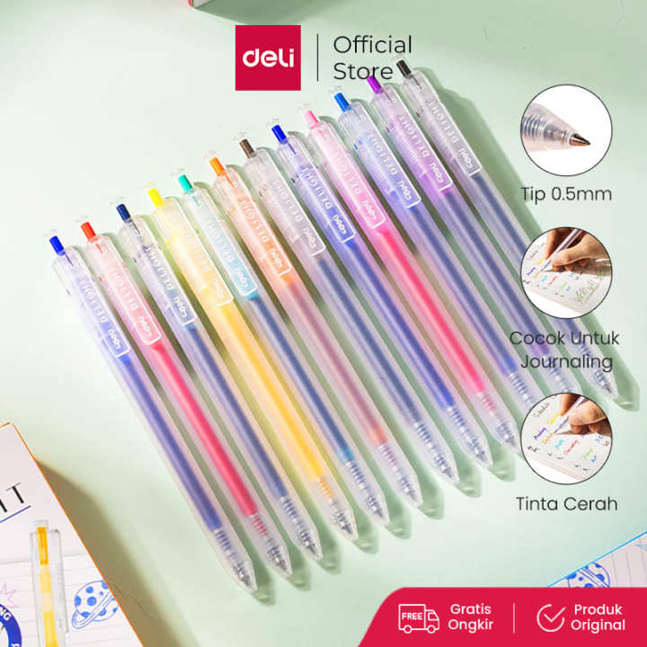 Deli Gel Pen / Pulpen Gel 0.5 mm Berbagai Macam Warna EG118 | Lazada ...