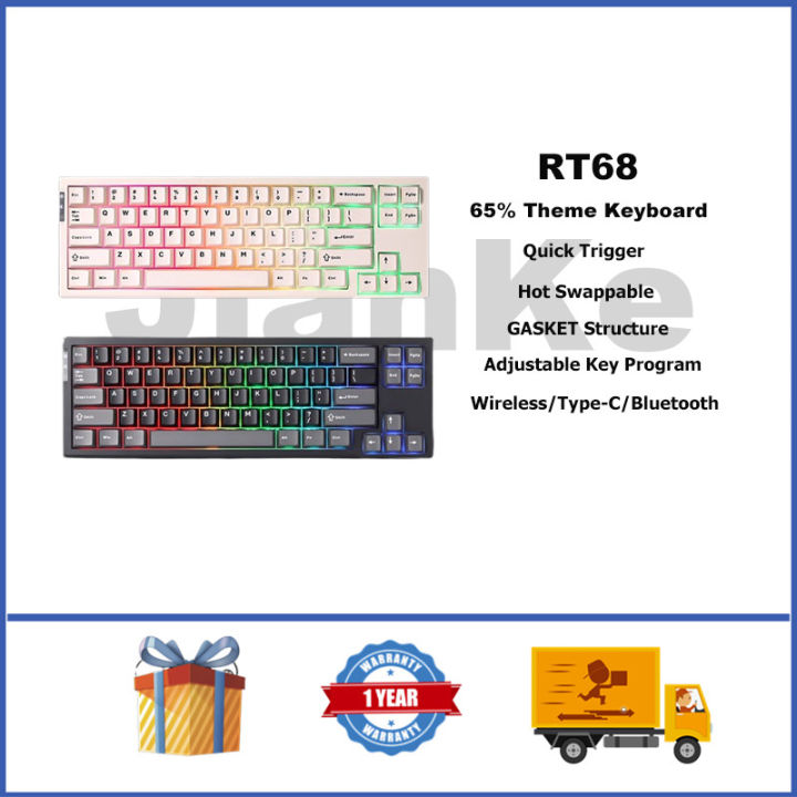 YUNZII ปะเก็น RT68 65% RGB คีบอร์ดแม่เหล็กแบบสามารถถอดเปลี่ยนได้อย่าง ...