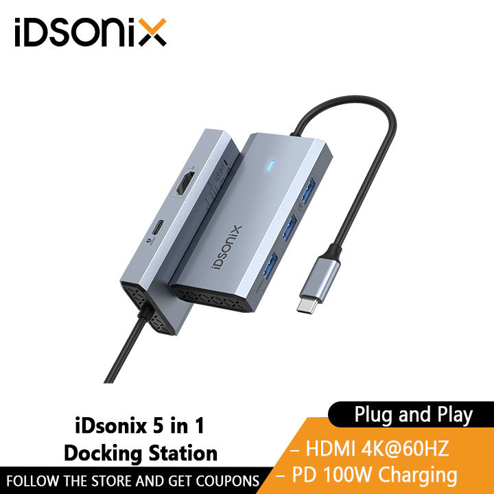 iDsonix USB Type C 5 In 1 Hub USB-C to 4K HDMI/VGA/Card Reader/Audio ... iDsonix USB Type C 5 In 1 Hub USB-C to 4K HDMI/VGA/Card Reader/Audio ...