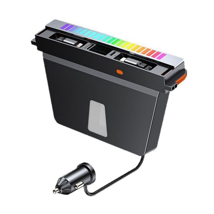 Retractable Cable USB Hub RGB Light Docking Station for Model Y Model 3 ...