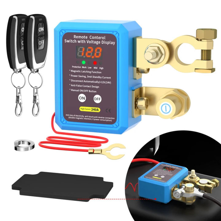 DaierTek 240A Kill Switch 12V Remote Battery Disconnect Switch with Led ...