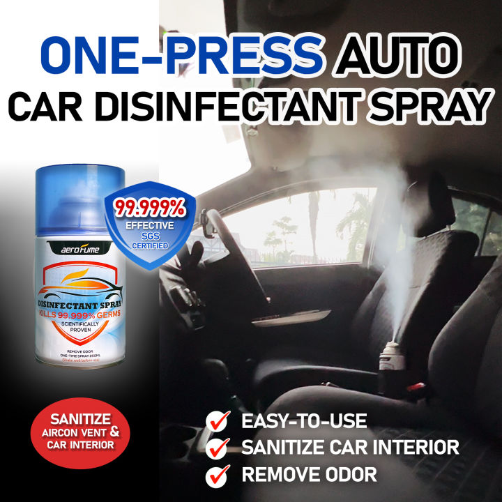 Aerofume One-Press Car Disinfectant Spray Antimicrobial Protection Anti ...