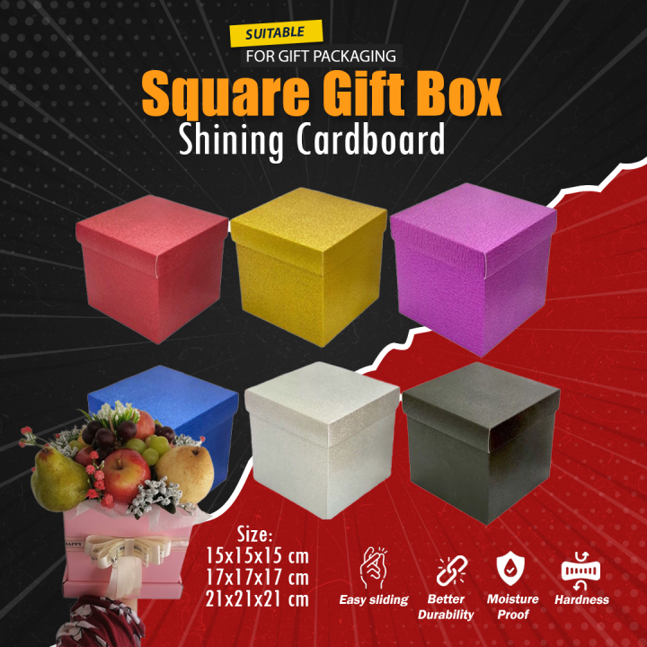 Square Gift Box DIY Foldable Gift Box Bouquet Box Flower Box Shining ...