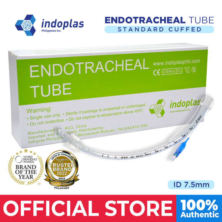 Indoplas Endotracheal Tube Standard 7.5 Cuffed - 10 Pieces (1 Box) | Lazada PH