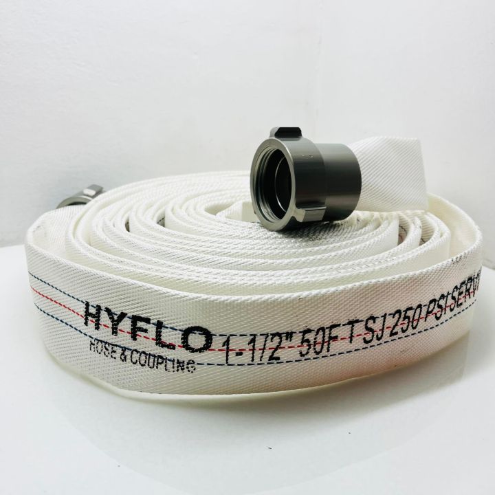 Fire Hose 1 1/2 x 50 feet 1.5'' inch 40mm 15 meters 15ft HYFLO BRAND ...