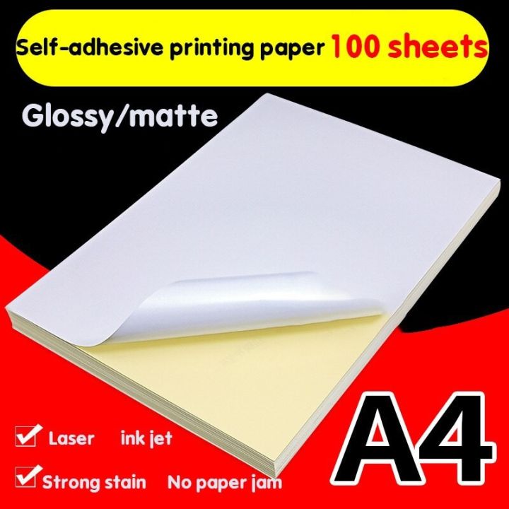 A4 Printable sticker paper Matte, or Glossy 100pcs sticker paper ...