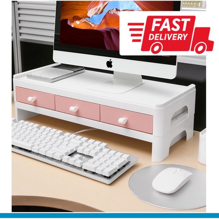 Stackable Multifunctional Computer Monitors Stand Riser With Drawer ...