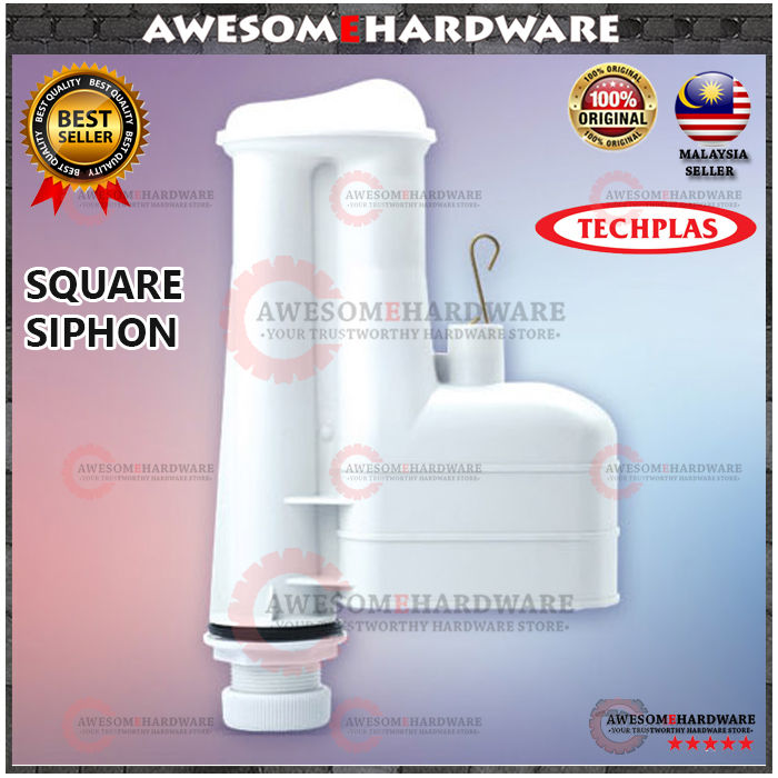TECHPLAS 1015 RECTANGLE TOILET CISTERN SIPHON REPLACEMENT VALVE ALAT ...
