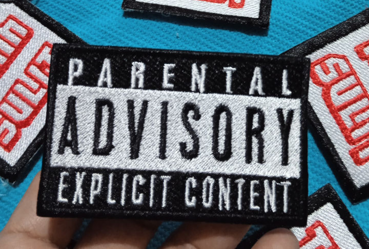 TS23 061 parental advisory cool hip trendy patch sign warning symbol ...