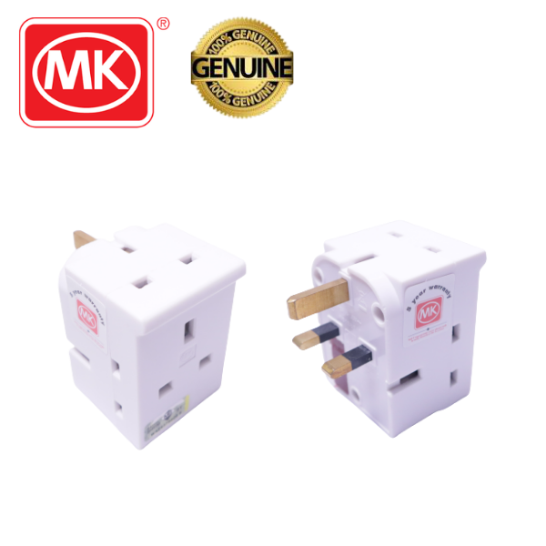 MK ( 692 WHI ) 13A Heavy Duty 3-Way Adaptor With SIRIM Approved | Lazada