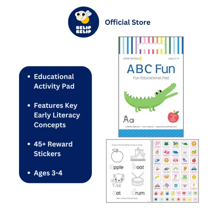 Little Genius ABC Fun Educational Pad With Stickers For Kids To Learn ...