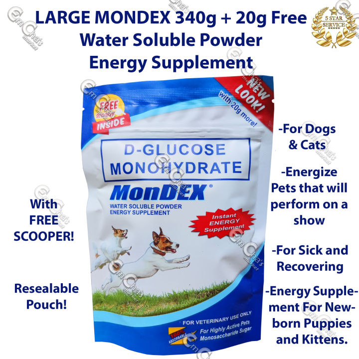 340g Mondex Dextrose Powder for Dogs and Cats Energy Supplement D ...