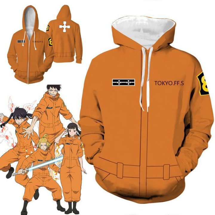 Anime Enen No Shouboutai Fire Force Shinra Kusakabe Hoodie Cosplay ...