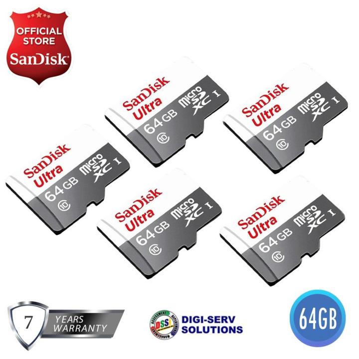 SanDisk Ultra microSD UHS-I Card ~ 64GB (SDSQUNR) - SET of 5 | Lazada PH