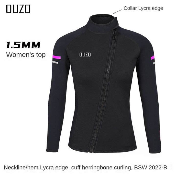 OUZO 1.5mm wetsuit jacket and Pants Women's long sleeve warm sun ...