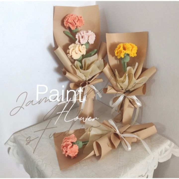 【COD】 Crochet Flowers (Tulips, carnation, Sunflower) SOLD PER PIECE | Lazada PH