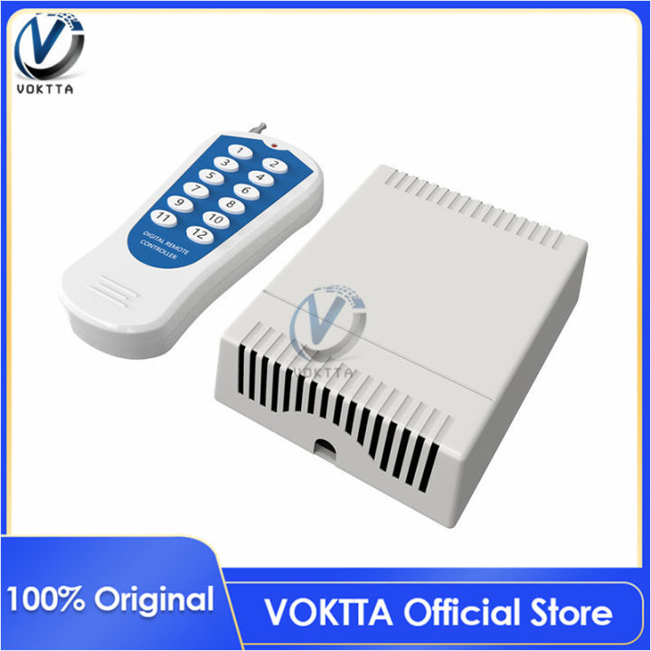 Garage Door Receiver 12V 12-Channel Wireless Remote Control Switch Kit ...