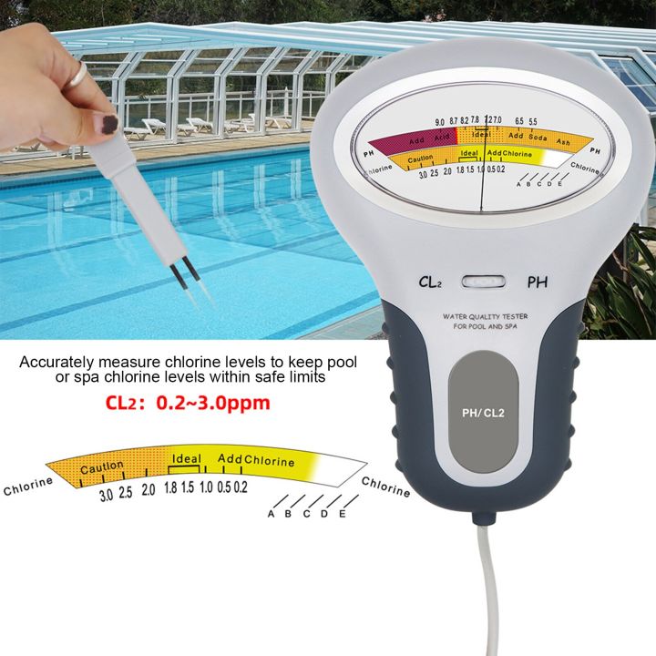 2 In 1 Smart PH Chlorine Meter Swimming Pool Water Quality Tester Water ...