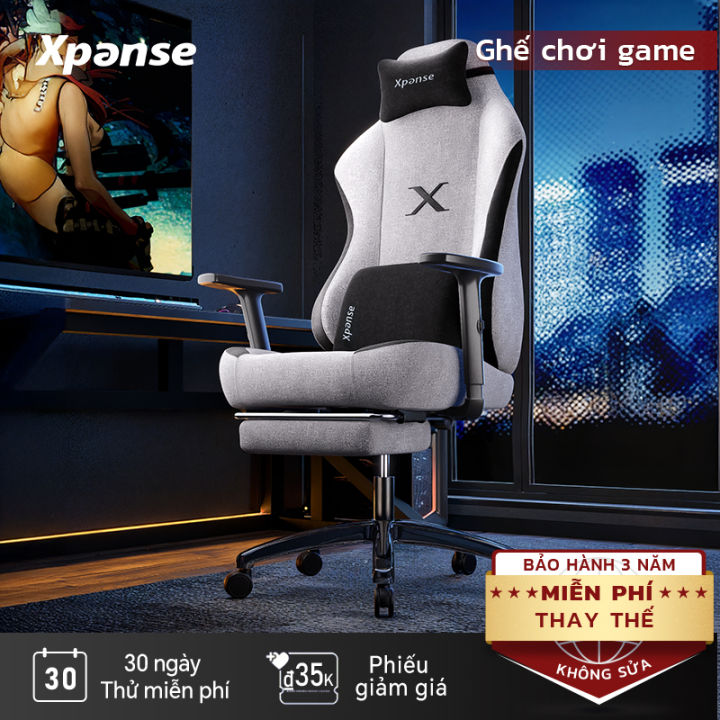 Ghế chơi game Xpanse 003 có đệm không cánh nâng cấp, vải Nano-Tech, 135° tựa lưng có thể điều ...