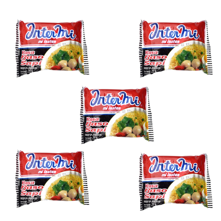 Intermi Baso Sapi 55gr Mie Instan isi 5 pcs/Mie Instant Kuah | Lazada ...