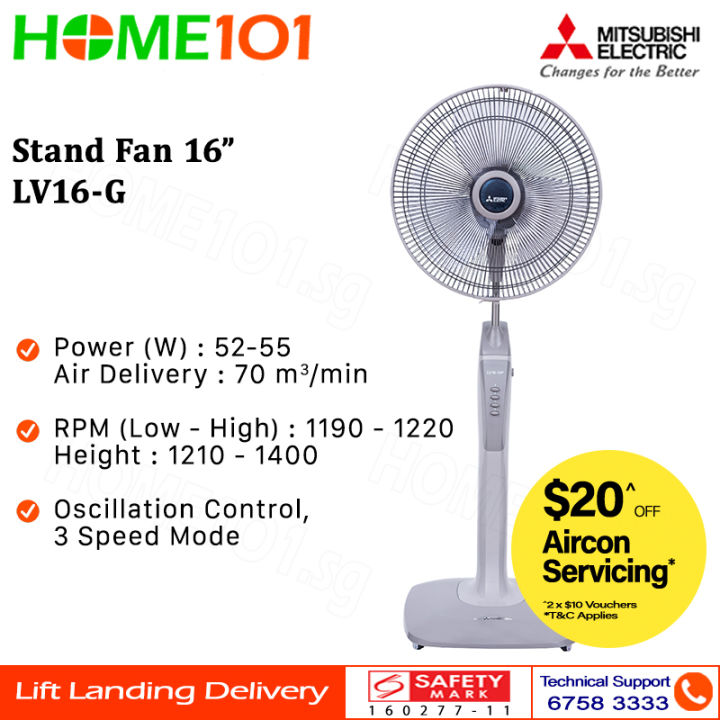 Mitsubishi Stand Fan 16" LV16-G | Lazada Singapore